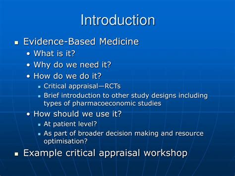 Ppt Evidence Based Medicine And Critical Appraisal Powerpoint