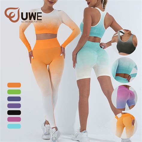 Factory Direct Ombre Seamless Yoga 4 Piece Set For Workouts