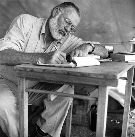 Ernest Hemingway At Desk Writing Poster Art Photo Great Etsy