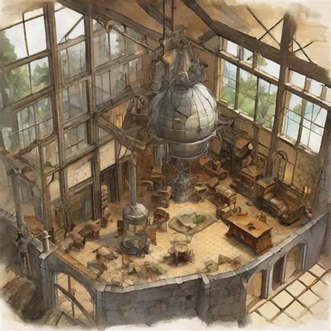 Isometric Dnd Battle Map An Observatory Interior Openart