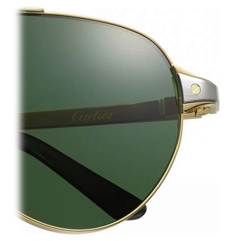 Cartier Pilot Gold Platinum Green Lenses Santos De Cartier