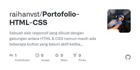 Github Raihanvst Portofolio Html Css Sebuah Web Responsif Yang Dibuat Dengan Gabungan Antara