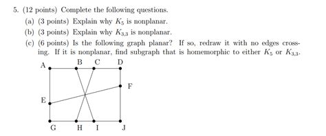 Solved 5 12 Points Complete The Following Questions A