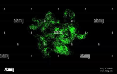 Two Cubes Of Dots Collide And Mix In A Turbulent Stream Of Particles Chaotic Collision Of