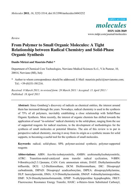 Pdf Cheminform Abstract From Polymer To Small Organic Molecules A Tight Relationship Between