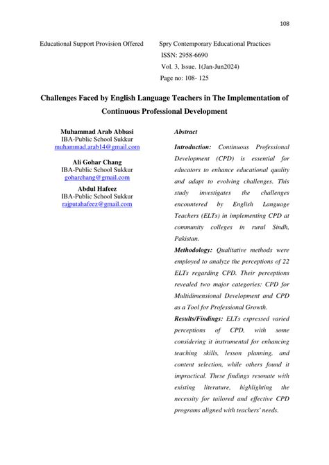 Pdf Educational Support Provision Offered Spry Contemporary Educational Practices Challenges