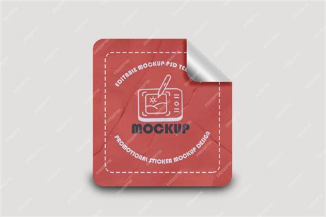 Реалистичный прямоугольный наклейка макет дизайна Psd шаблон рекламная