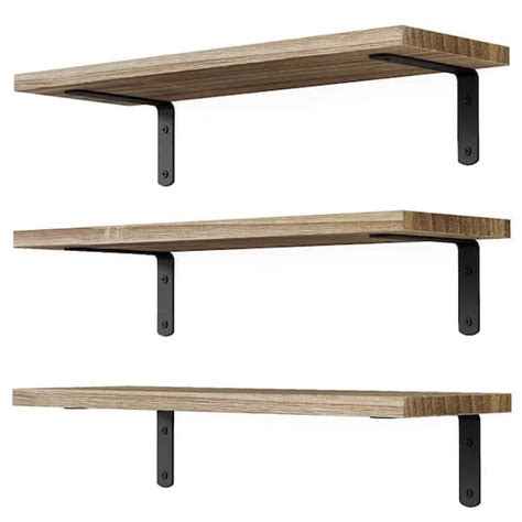 5 9 In W X 16 5 In D Wood Rustic Brown Floating Shelves For Wall