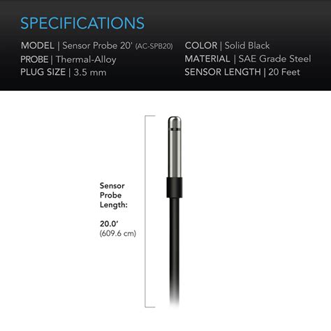 ac infinity controller sensor probe 20 corded climate detector