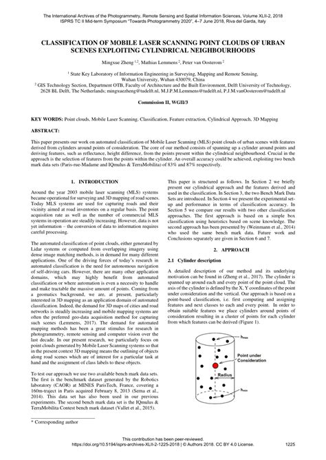 Pdf Classification Of Mobile Laser Scanning Point Clouds Of Urban