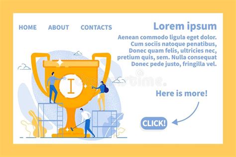 Landing Page With Business Team Success Design Stock Vector