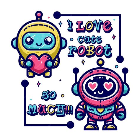 Premium Vector Cute Cartoon Robot Character Vector Illustration
