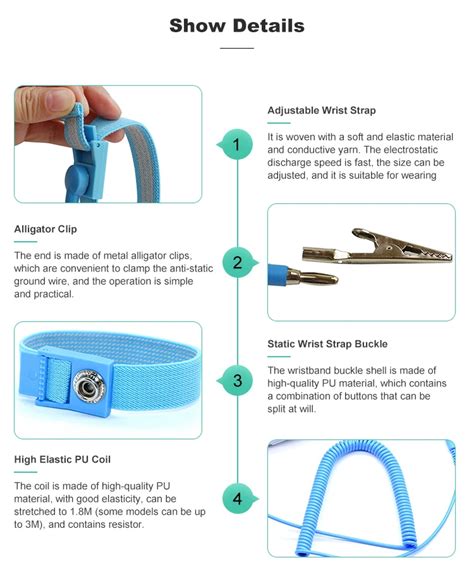 Earthing Grounding Sheet Esd Anti Static And Sheet Esd Ground Terminal Esd Grounding Cord With