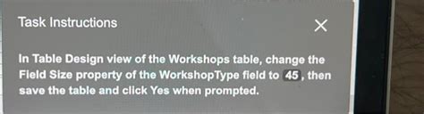 Solved Task Instructions In Table Design View Of The