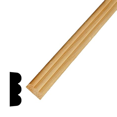 Alexandria Moulding WM 144 1 4 In X 3 4 In X 96 In Wood Pine Beaded