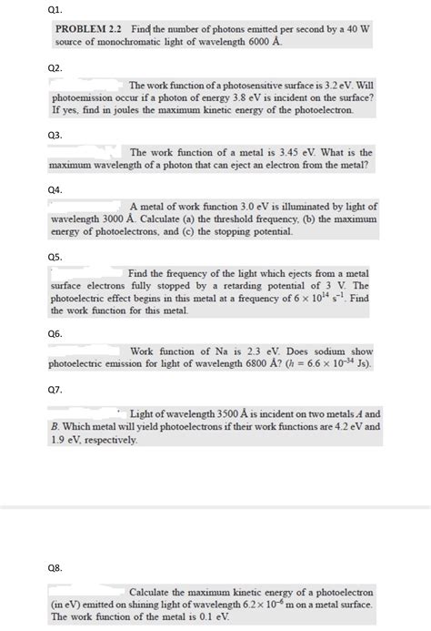 Solved Q1 PROBLEM 2 2 Find The Number Of Photons Emitted Chegg