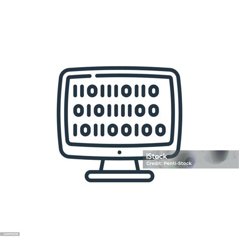 Icône Vectorielle De Codage Codage Trait Modifiable Codage Symbole Linéaire Pour Une Utilisation