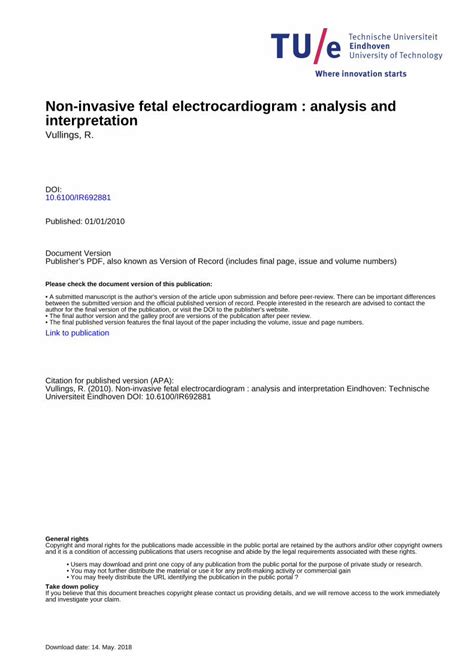 PDF Non Invasive Fetal Electrocardiogram Analysis And PDF FileNon Invasive Fetal