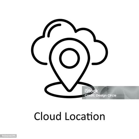 구름 위치 개요 아이콘 디자인 그림입니다 흰색 배경에 웹 호스팅 및 클라우드 서비스 기호 Eps 10 파일 0명에 대한 스톡