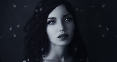 Beautiful White Eyes Woman Blue Ps6 Female Black Retouch