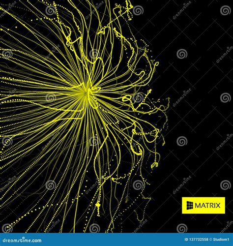 Array With Dynamic Particles 3d Futuristic Technology Style Abstract Background Stock Vector