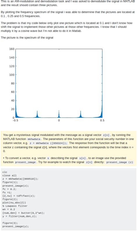 This Is An AM Modulation And Demodulation Task And I Chegg