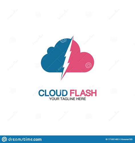 Cloud Flash Vector Logo Icon Design Template Vector Stock Vector