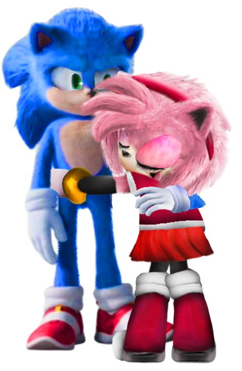 Amy Hugs Sonic Movie Style By Paulinaolguin On Deviantart