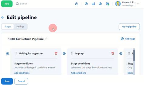 pipelines advanced conditional stages and automations taxdome help