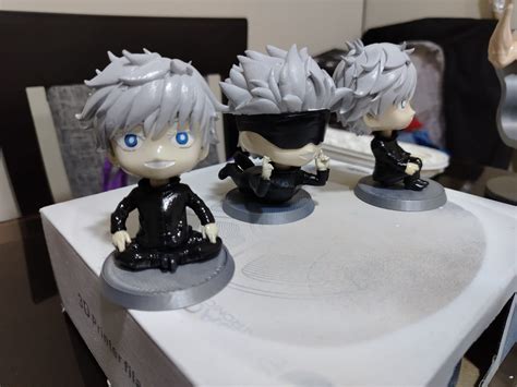 Stl File Satoru Gojo Chibi 12 And 3 Fan Art 3d Stl 🎨 ・3d Print Object