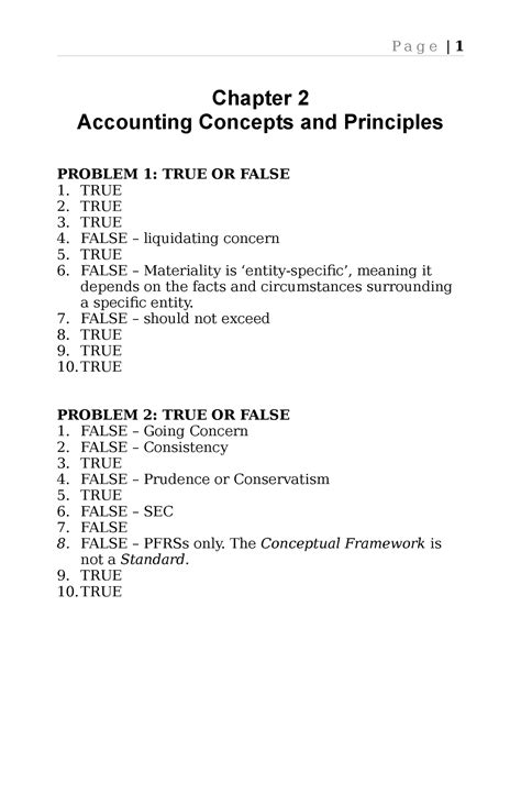 SOL MAN Chapter Accounting Concepts AND Principles P A G E Chapter Accounting