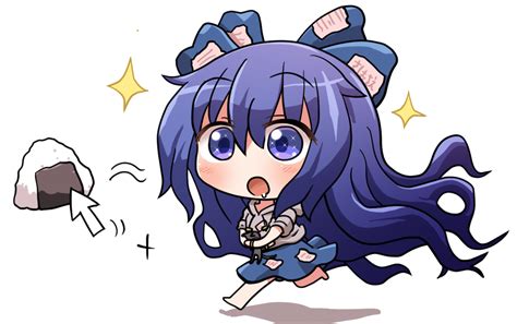 Rokugou Daisuke Yorigami Shion Touhou Commentary Request 1girl O Barefoot Blue Bow Blue