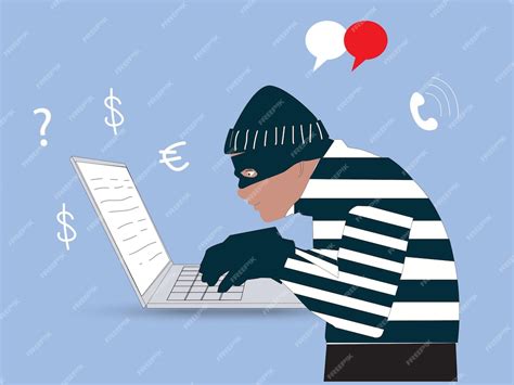 Pirate Criminel Tenant Un Masque Damis Pour Le Piratage Sur Lécran Du