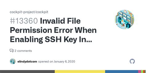 invalid file permission error when enabling ssh key in authentication