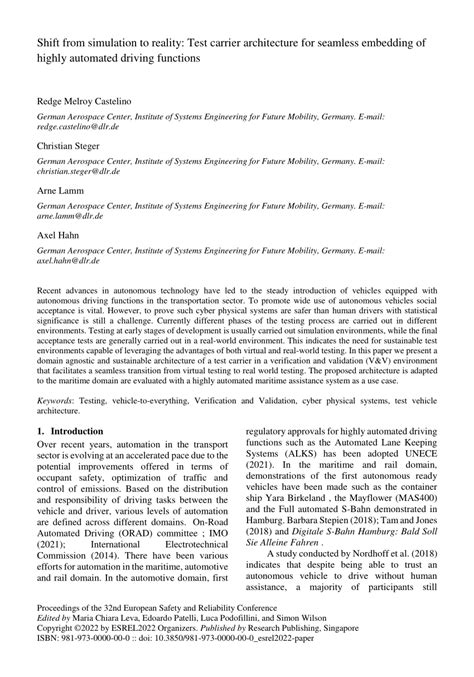 Pdf Shift From Simulation To Reality Test Carrier Architecture For Seamless Embedding Of