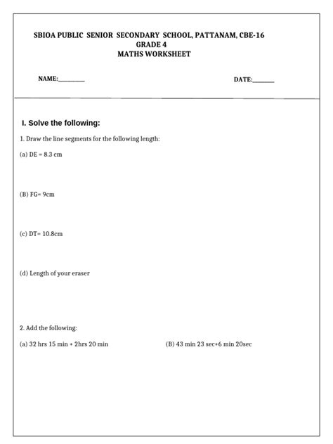 Convertion Worksheet Pdf