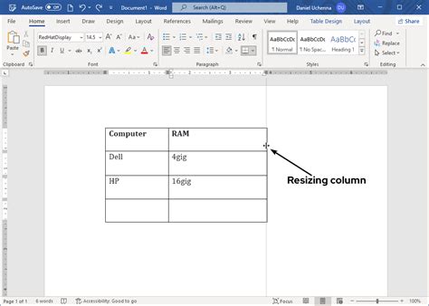 Resizing Column