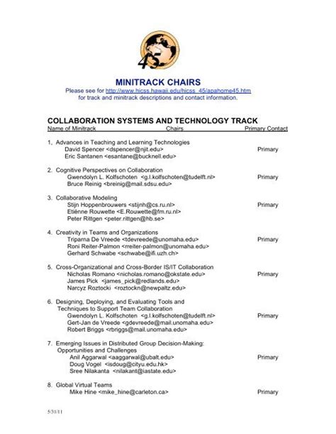Minitrack Chairs Hicss