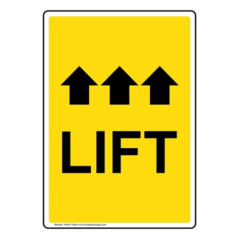 Vertical Sign Hydraulic Lifts Jacks Lift With Up Arrows