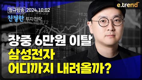 장중 6만원 이탈 삼성전자 어디까지 내려올까 이안 전문가 Youtube