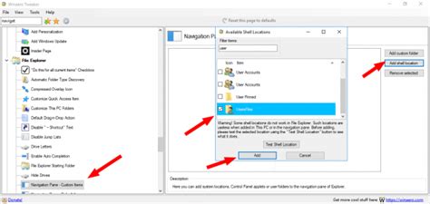 Add User Profile Folder To Navigation Pane In Windows 10