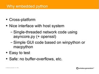 Large Scale Cross Platform Synchronization Using Embedded Python PPT