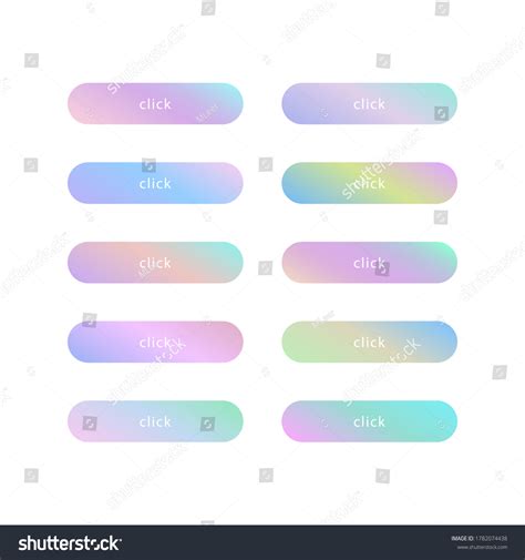 Set Different Gradient Buttons Vector Template Stock Vector Royalty