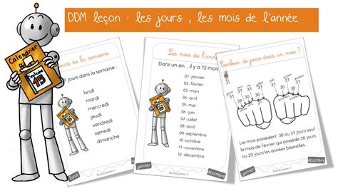 Leçons Ddm Le Temps Les Jours Et Les Mois Bout De Gomme Bout De
