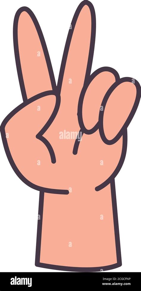 Two Hand Sign Language Line And Fill Style Icon Design Of People Help