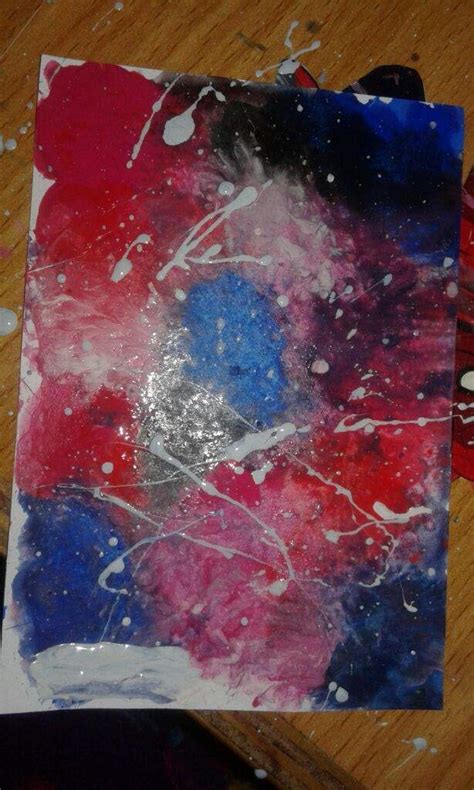 Como hacer una galaxia con pinturas acrílicas o tempera DibujArte Amino