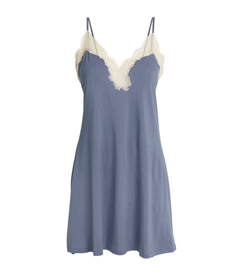 Zimmerli Blue Silk Blend Nightdress Harrods UK