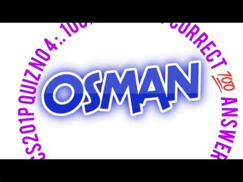 Cs201p Quiz No 4 100 Percent Correct Answer YouTube