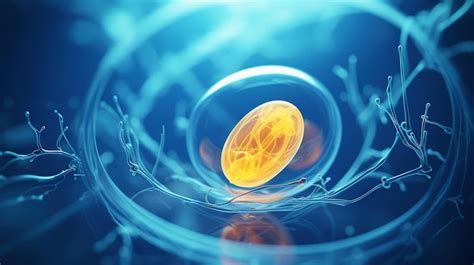 미래의 유전공학 세포의 현미경 첨단 생명공학 개념 생성 인공지능 프리미엄 사진