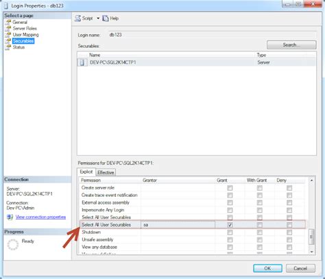 The Select All User Securables Permission In Sql Server 2014 Sqlnethub